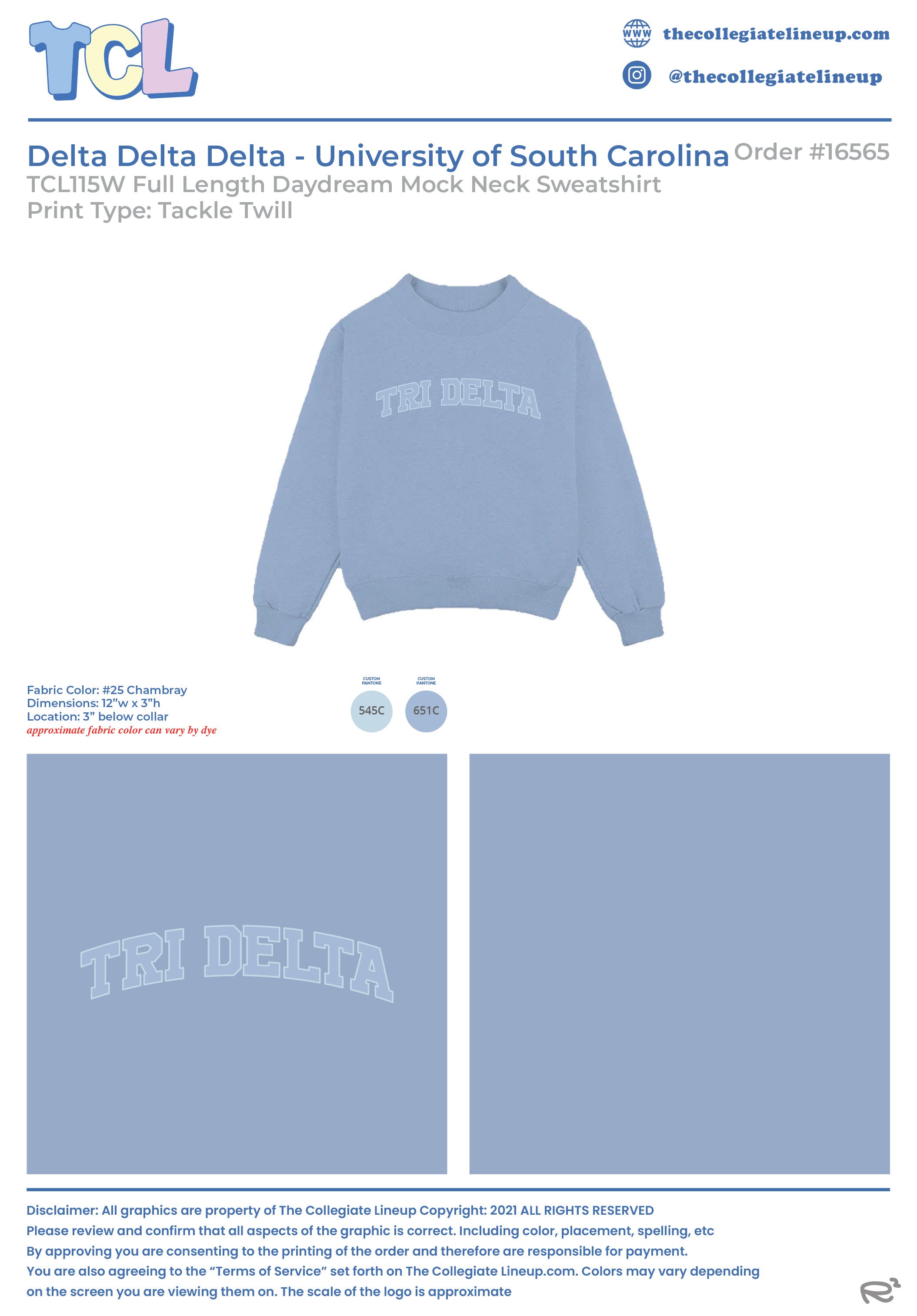 Tri Delta University of South Carolina #16565 – The Collegiate Lineup