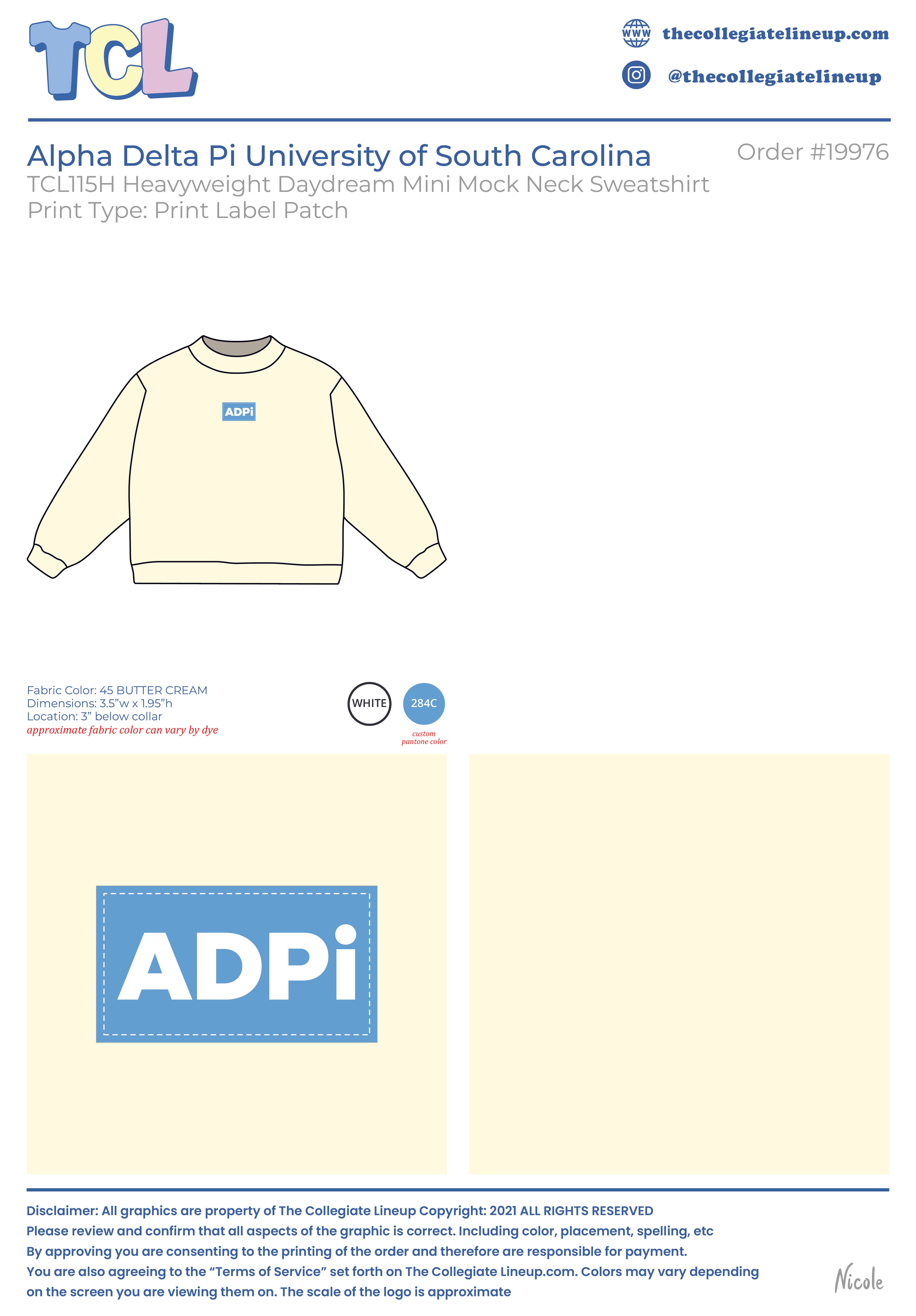 Alpha Delta Pi University of South Carolina #19976 Individual Shipping ...