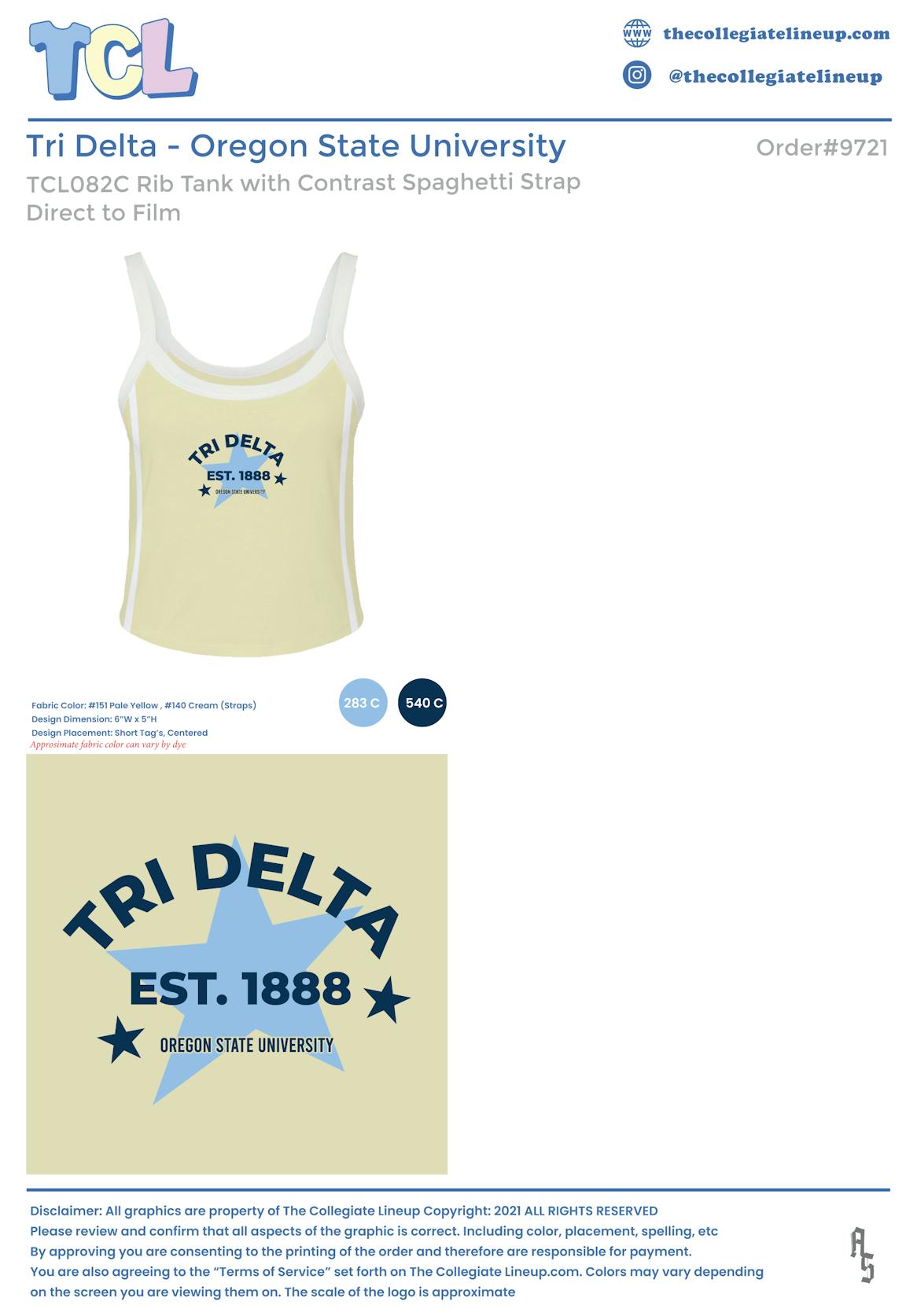 Tri Delta Oregon State University #9721 – The Collegiate Lineup